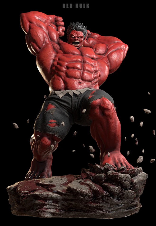 RED HULK , Re Gan : Fan art. Reference by Side show assemble Green hulk ...