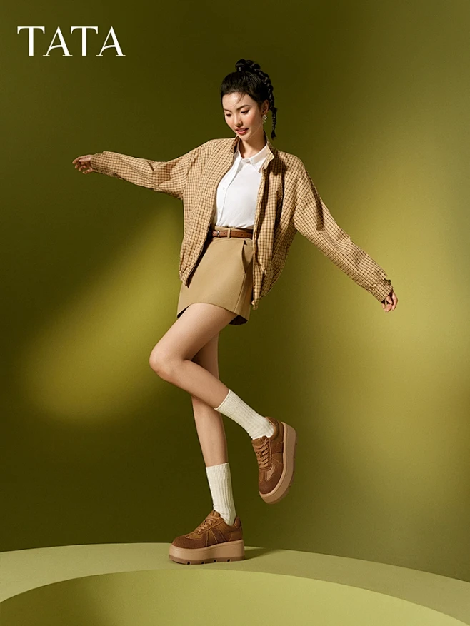 【k姐双11】TATA他她糕糕鞋厚底复古德训鞋女休闲板鞋-tmall.com天猫-花瓣网