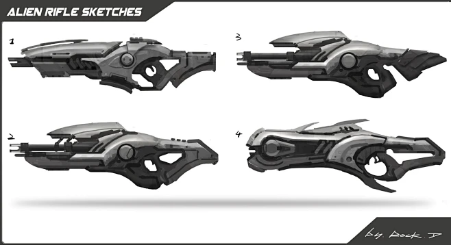 Alien guns concept, Rock D : I did these guns for a cancelled project ...