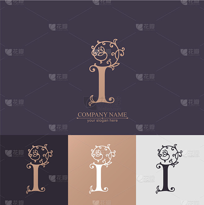 Premium Vector I标志。Monnogram,刻字。精英公司的个人标志或标志。