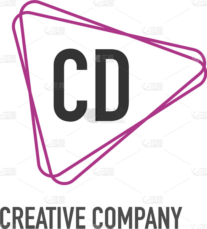 initial letter cd triangle design logo concept