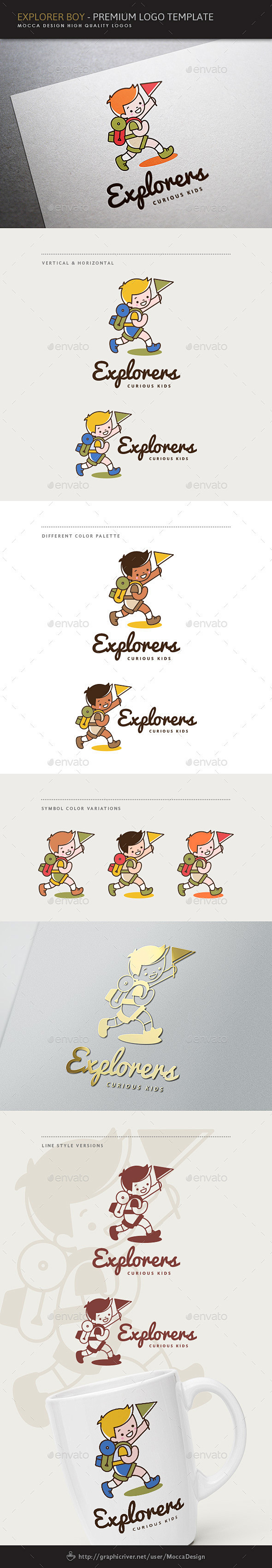 探险者- Explorer男孩标志人类标志模板Explorers - Explorer Boy Logo - Humans Logo ...