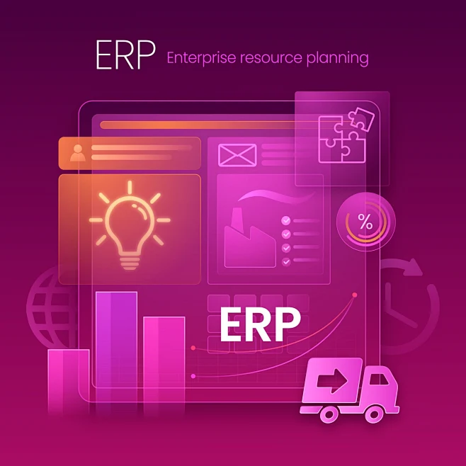 Gradient erp illustration图片_产品-各种宣传图图片素材-花瓣网