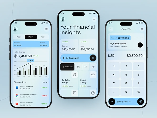 Smart Finance App UI – Budgeting, Insights & Transfers by Ofspace UX/UI ...