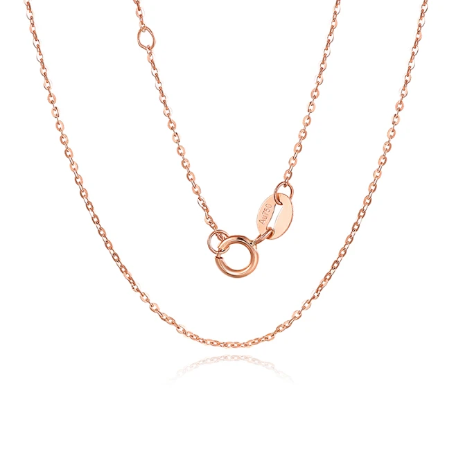 O字K金链女18K金彩金项链素链玫瑰金黄金细款锁骨链AU750可调节-tmall.com天猫-花瓣网