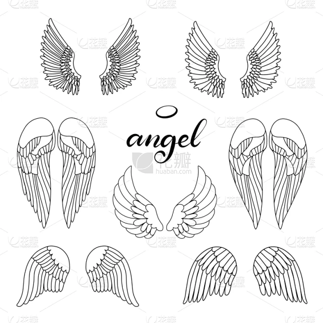 文字,天使,图标,单词,华丽的,模板,复古素材-花瓣网