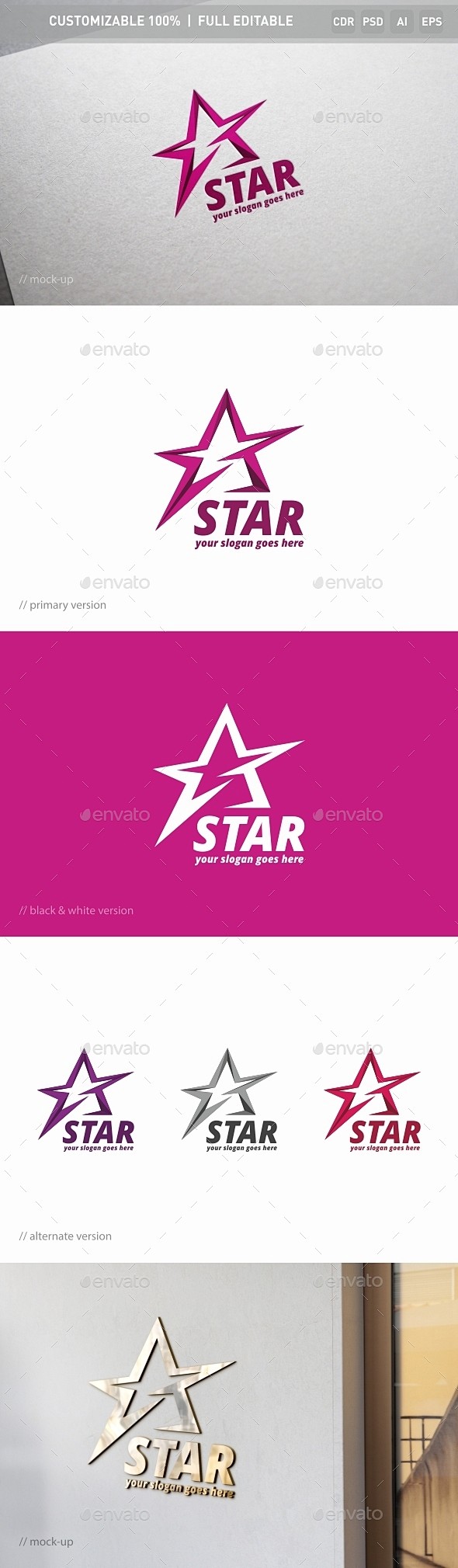 星标志模板——对象标识模板Star Logo Template - Objects Logo Templates品牌、品牌、业务、梦想、论坛 ...