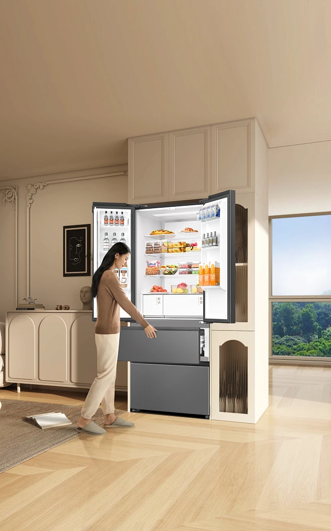 场TCL T7冰箱 绝美小冰箱 场景美图，创建信详情页家居美图。更多作品，站k：懿设计。小红s：壹元二公子。-花瓣网