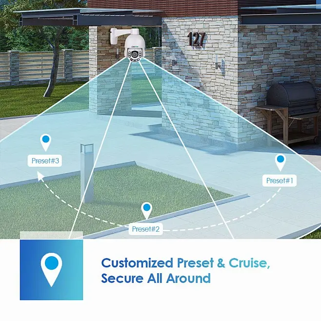 Amazon.com: PTZ POE Camera Outdoor 5MP with Built-in Microphone for Two ...