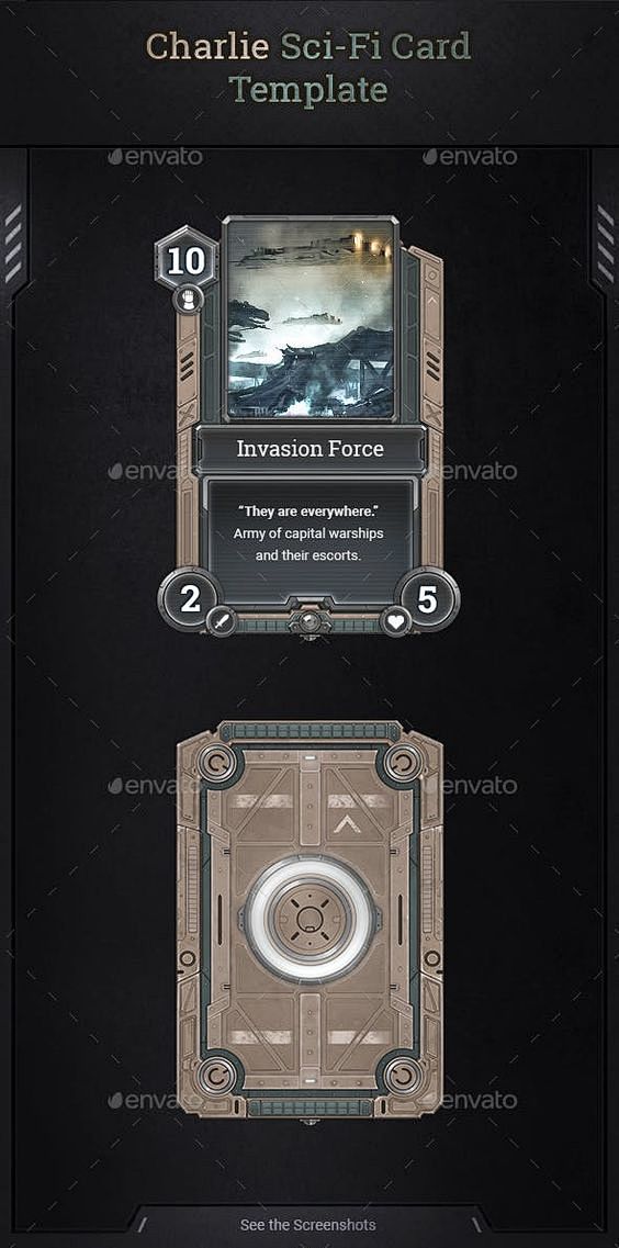 Charlie Sci-Fi Card Template - Miscellaneous Game Assets