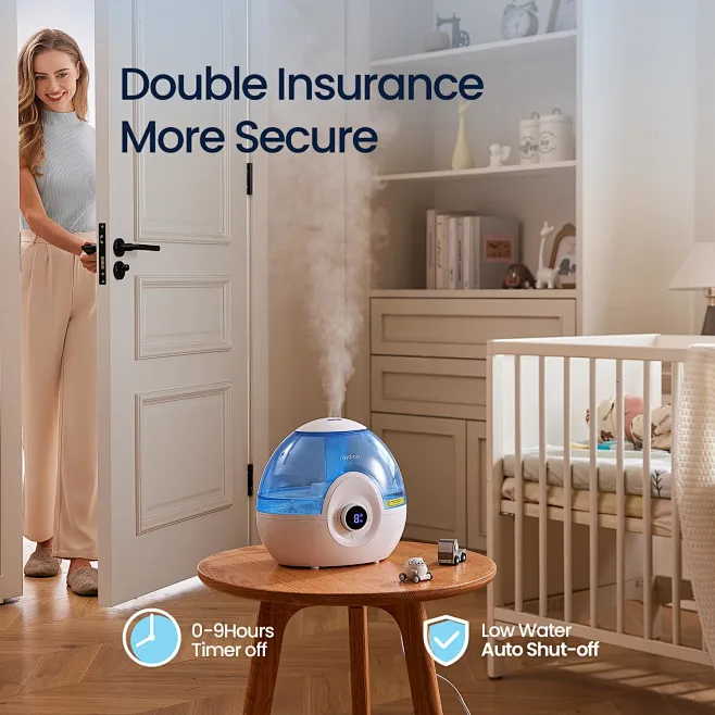 Amazon.com: raydrop 2.2L Humidifiers for Bedroom, Cool Mist Humidifiers ...