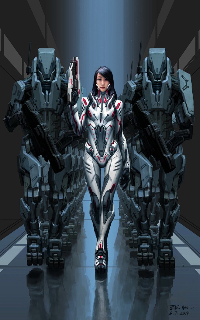 科幻人形装甲原画科幻原画科幻女性装甲原画来自cgbook.cn (434)