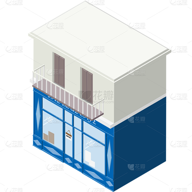 2.5D风格矢量街景建筑主题-房子g