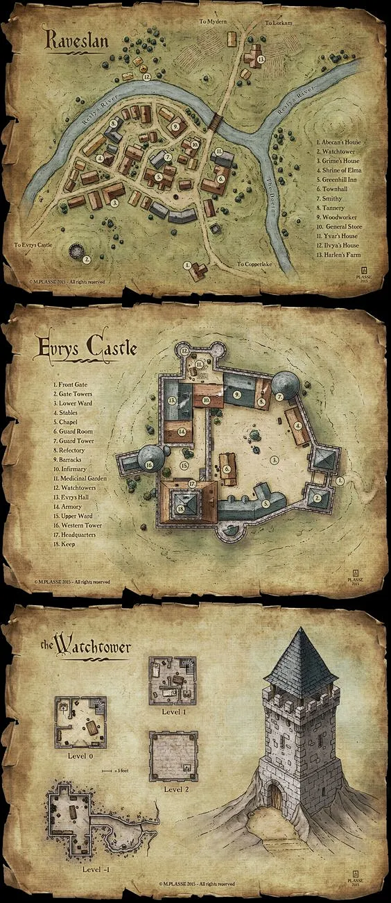Set of fantasy maps by MaximePLASSE for an RPG kickstarter map ...