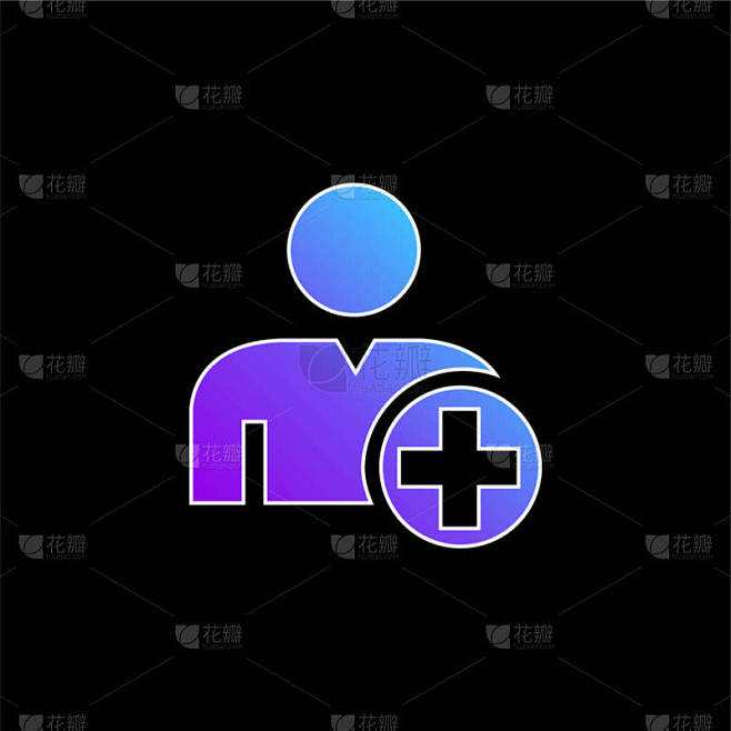 添加Profile蓝色渐变向量图标