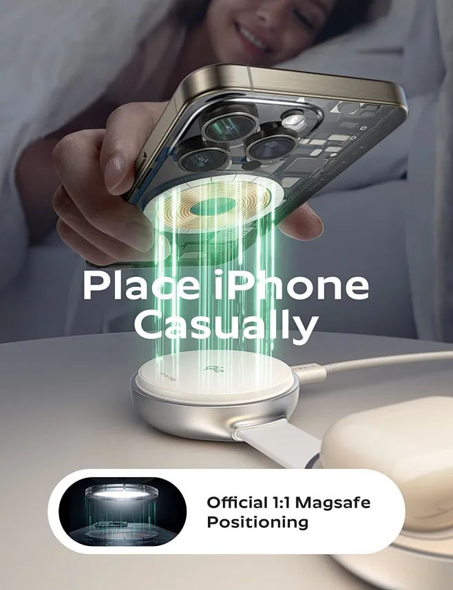 Amazon.com: LISEN for Qi2 Magsafe Charger iPhone 16,Fast 3 in 1 ...