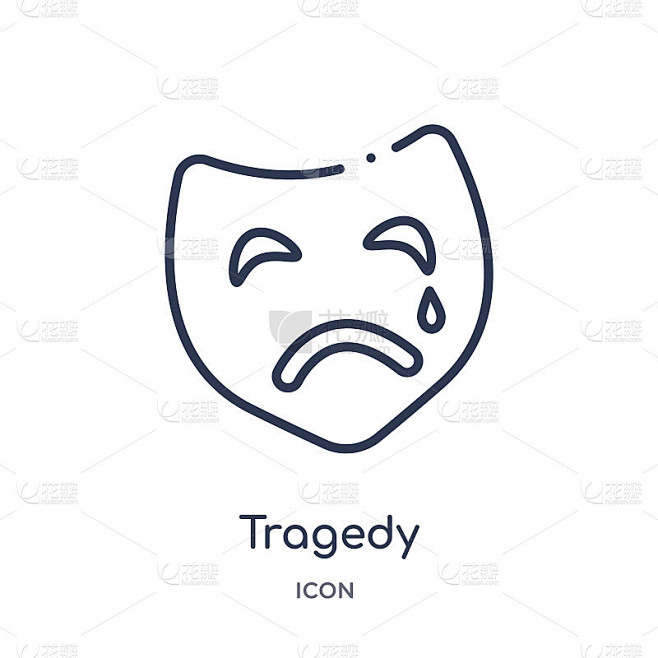 Linear tragedy icon from Cinema outline collection