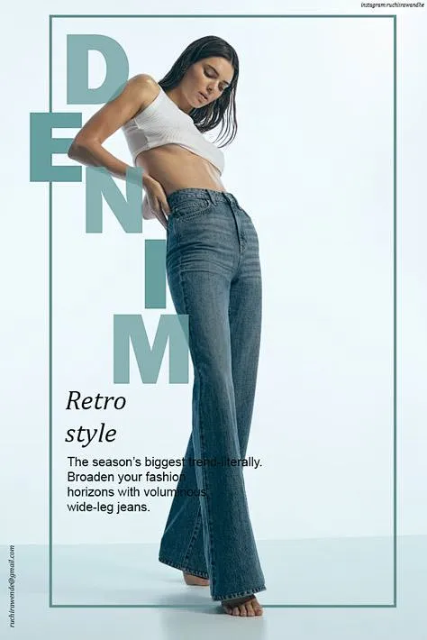 This may contain: a woman in high rise jeans is featured on the cover ...