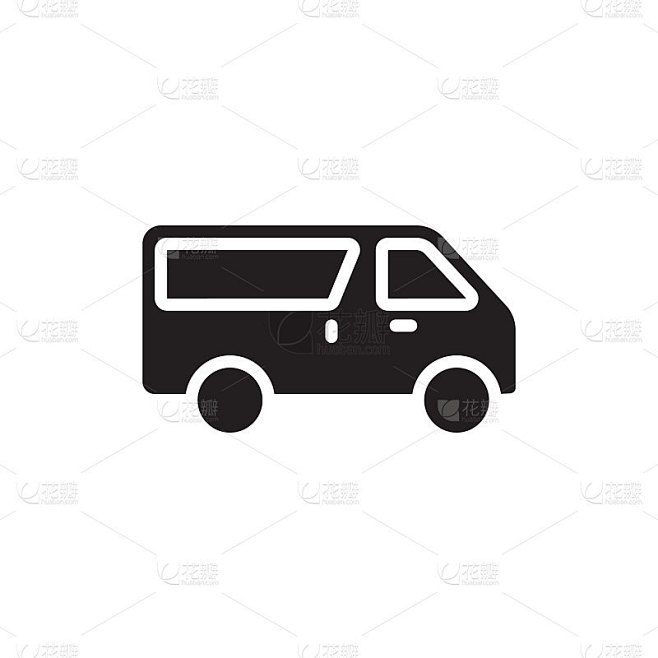 Sprinter van图标在矢量。标识
