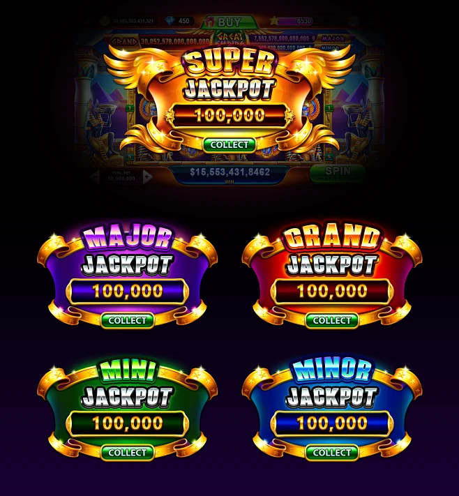 slot casino Slot game design slot game Slot UI Design UI/UX Slot UI-花瓣网