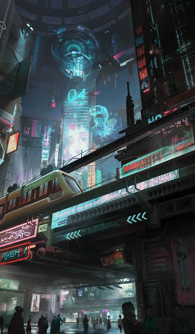Alien Cyberpunk city-花瓣网