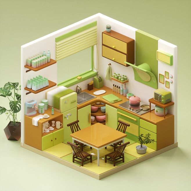 近期C4D零基础课程小房间案例优秀作业-C4D蜂巢计划 (54)