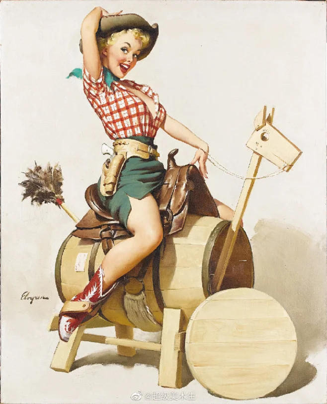 20世纪40年代最重要pin-up画家 香艳美丽的活力笑容 招贴人物插画大师 吉尔·艾尔夫格兰 1914年 - 1980年 -花瓣网