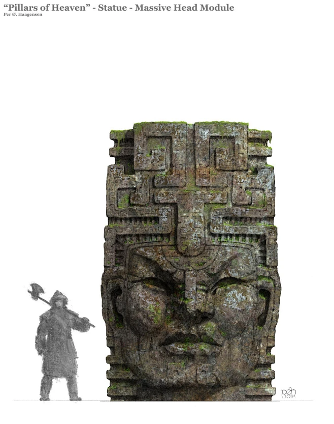 Stone Face statue-花瓣网
