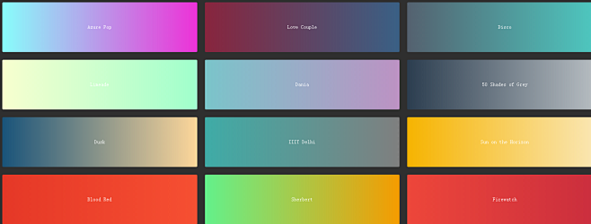 uiGradients - Beautiful colored gradients