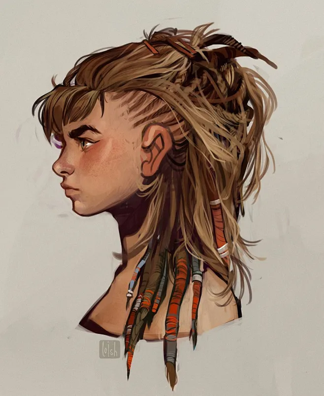 loisvb为《地平线 零之曙光》中主角Aloy创作的角色设计图片_Lois van Baarle 又名loisvb 荷兰角色设计师图片素材-花瓣网