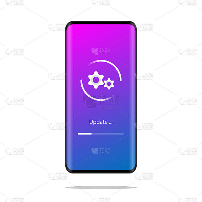 Mobile Phone Software update in process . illustra