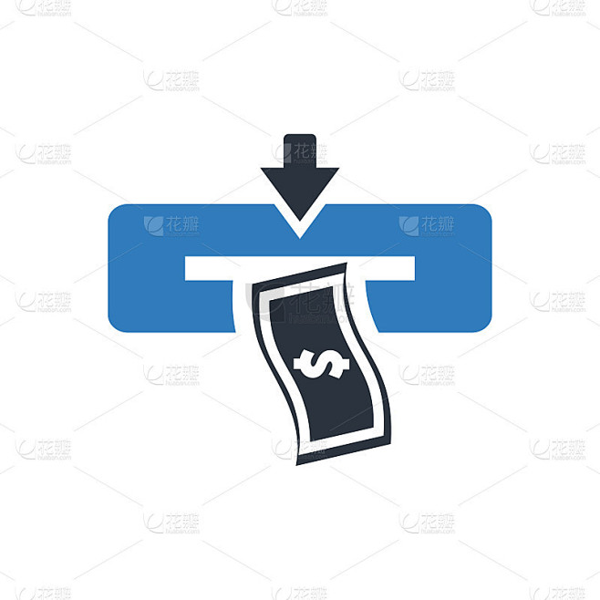 Payment Terminal icon vector - ATM booth blue
