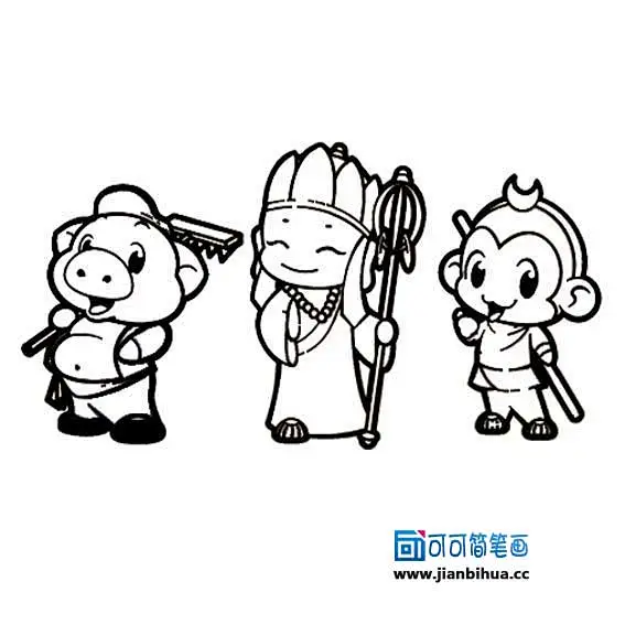 西游记中人物简笔画-花瓣网