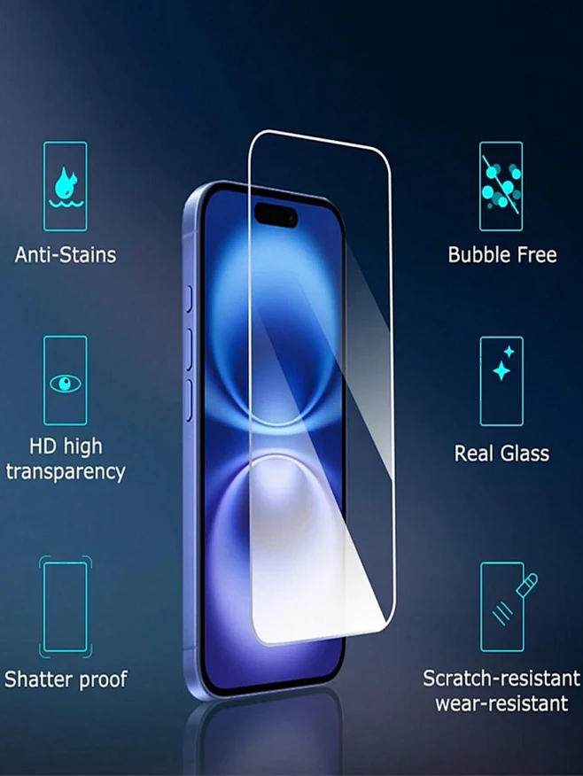 4IN1 Tempered Glass Compatible With Iphone 16 15 14 13 12 11 Pro Max ...