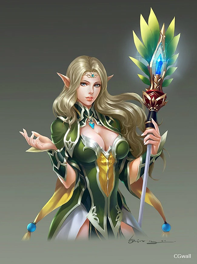 CGwall游戏原画网站_女法师-花瓣网