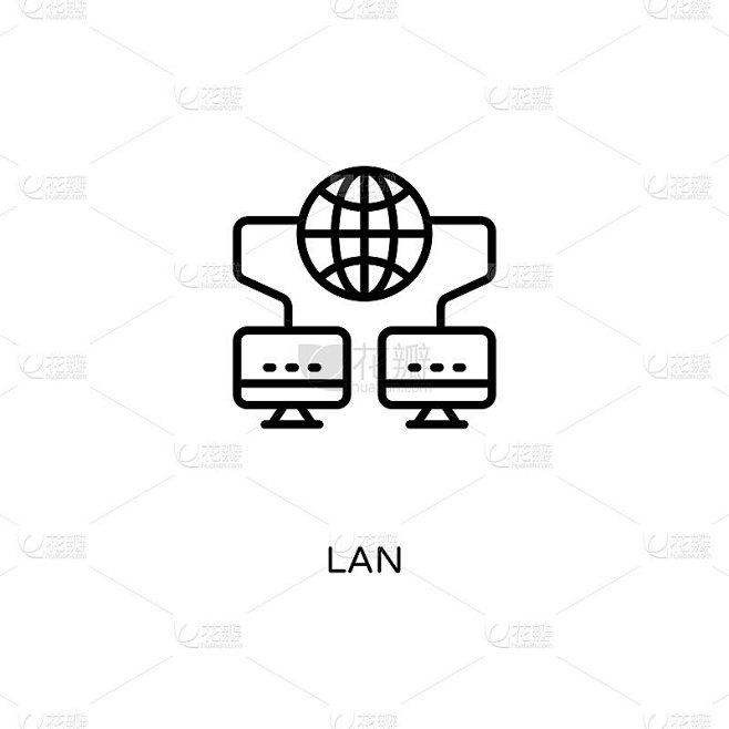 LAN图标在矢量。标识