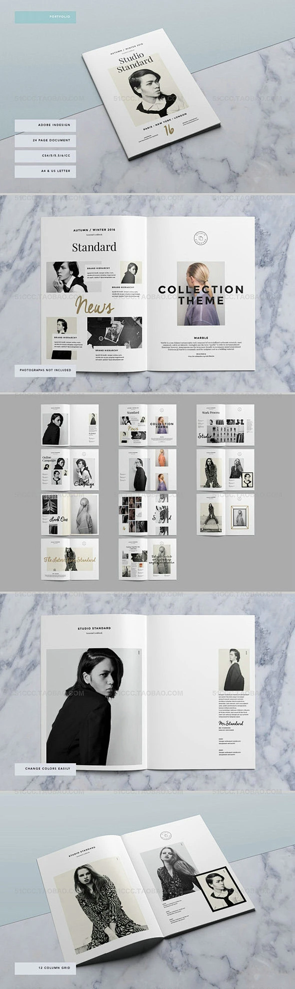 Studio Lookbook 老款时尚画册设计模板源文件国外素材-淘宝网-花瓣网