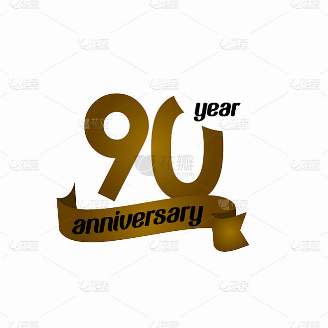 90 Year Anniversary Vector Template Design Illustr