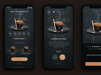 Nespresso App app 手机app 咖啡 nespresso design 交互界面ui