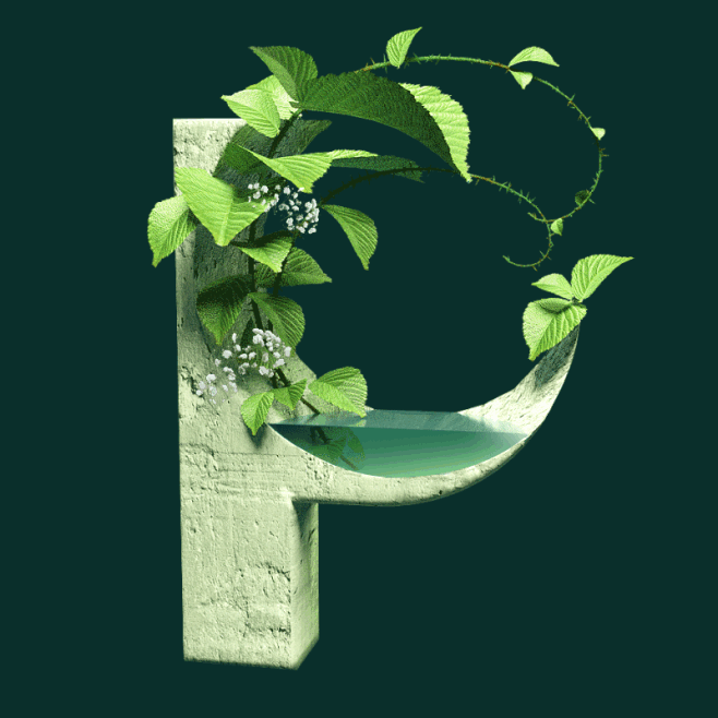 alphabet anim gif concrete letters Nature-花瓣网