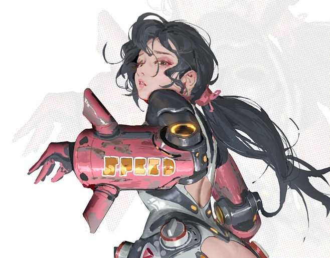 战斗服少女1-原创2D角色-微元素 - Element3ds.com!-花瓣网