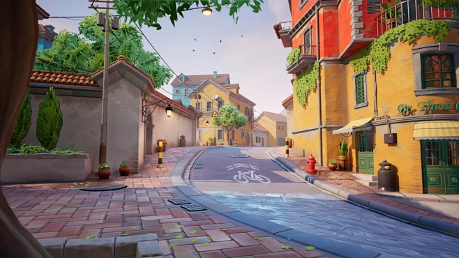 Stylized town-花瓣网