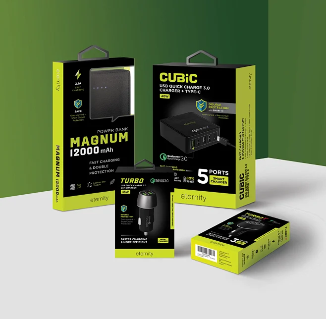 Packaging design graphic design charger POWERBANK car charger battery ...