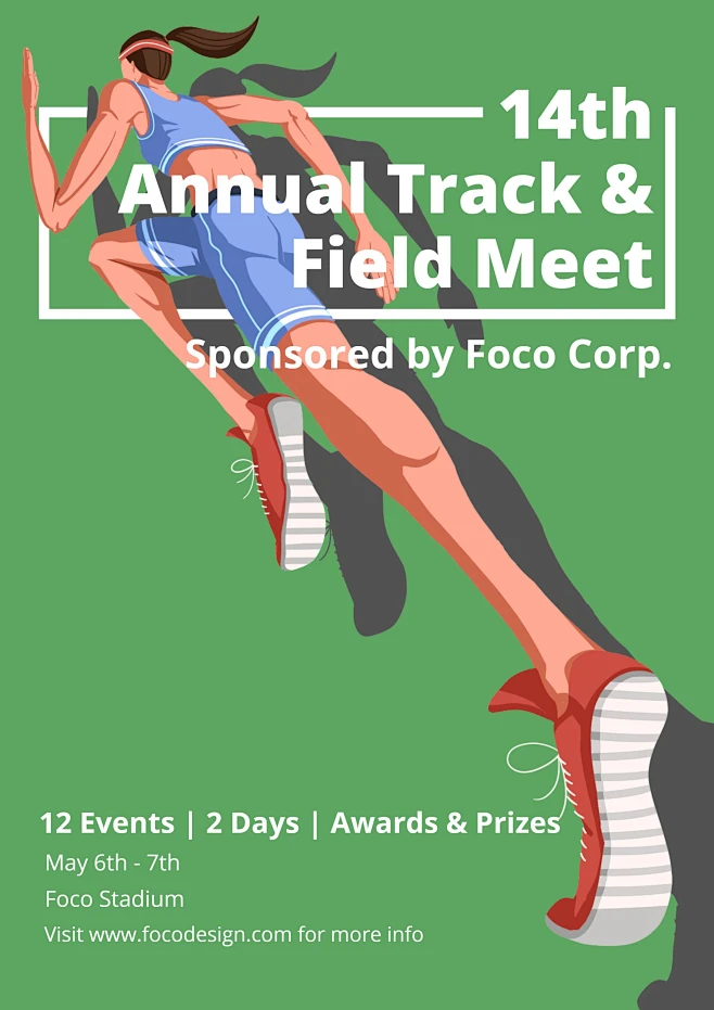 Annual Track and Field Meet Promotion Poster 素材-花瓣网