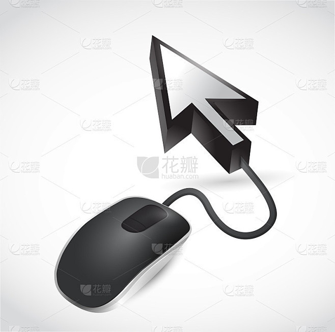 Mouse and cursor arrow illustration design