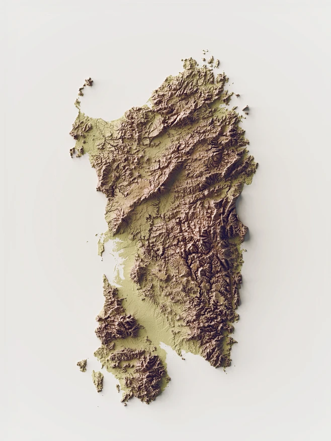 Italy - 3D reliefs with hypsometric tints-花瓣网