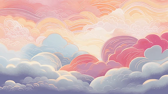 古风国风祥云背景国潮祥云插画祥云底纹-花瓣网