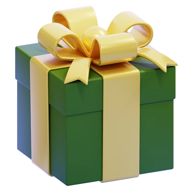 Green Gift Box 3D Icon - Free Download Entertainment 3D Icons ...