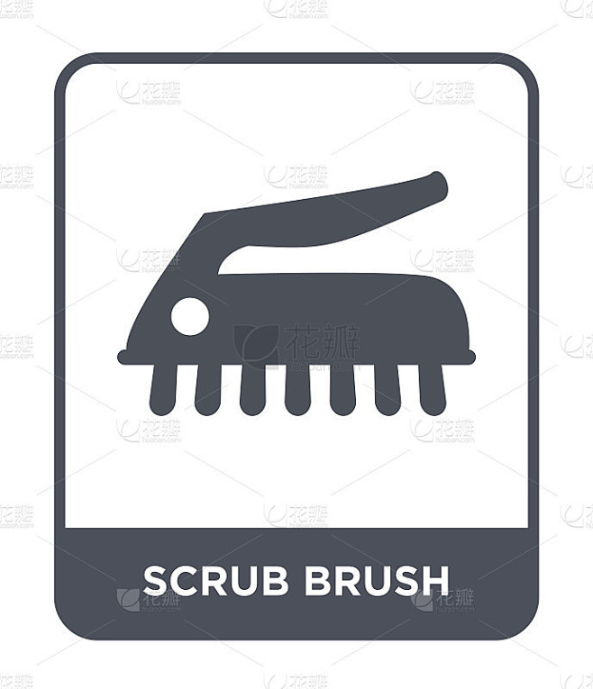 scrub brush icon vector on white background, scrub