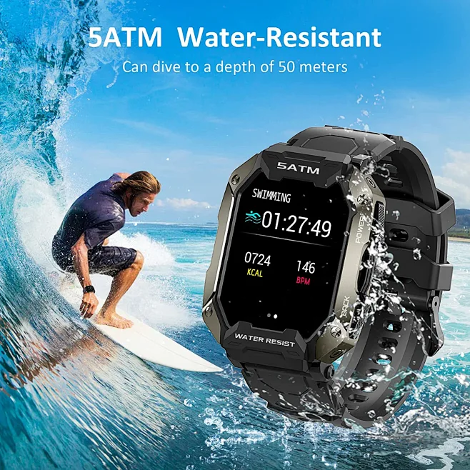 Amazon.com: AMAZTIM Smart Watches for Men- 5ATM/IP68 Waterproof Fitness ...